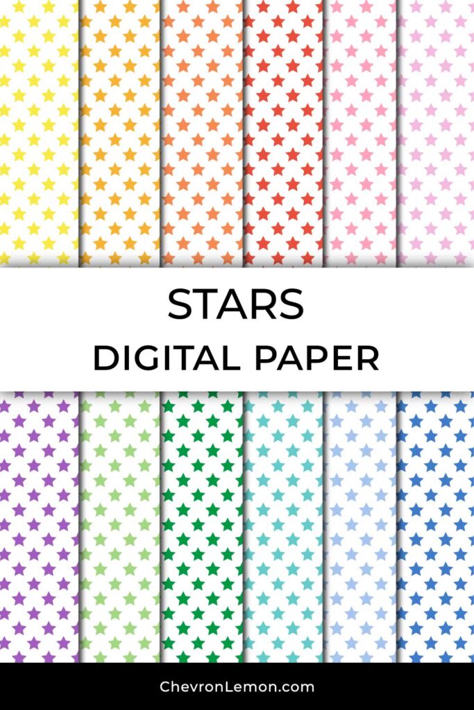 Stars digital paper - Chevron Lemon