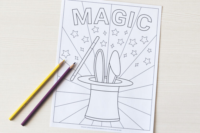 Magic hat coloring page - Chevron Lemon
