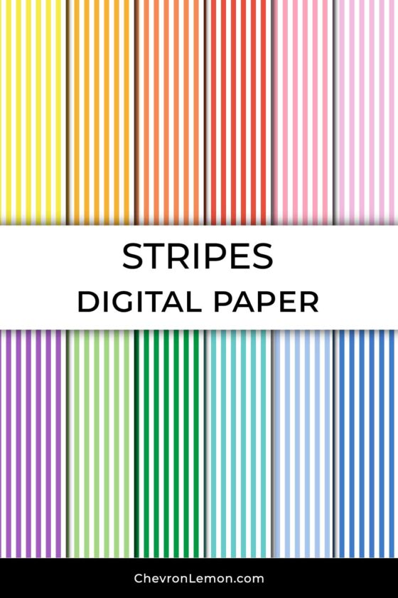 Vertical stripes digital paper pack - Chevron Lemon