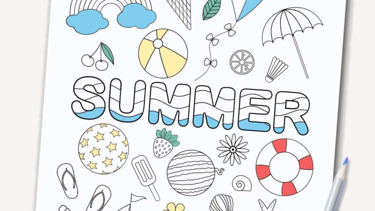 Happy Summer Coloring Page