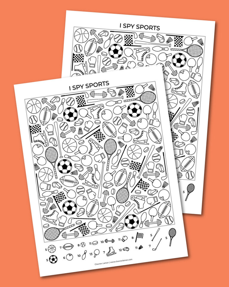 Printable I spy sports - Chevron Lemon