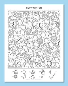 Printable I spy winter - Chevron Lemon