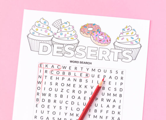 Printable Desserts Word Search Chevron Lemon Printable Desserts Word Search Chevron Lemon