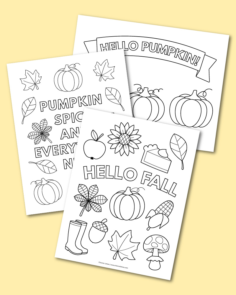 Printable fall coloring pages - Chevron Lemon