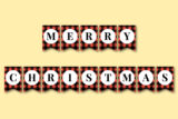 Printable buffalo plaid Christmas banner - Chevron Lemon
