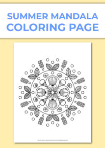 Printable summer mandala coloring page - Chevron Lemon