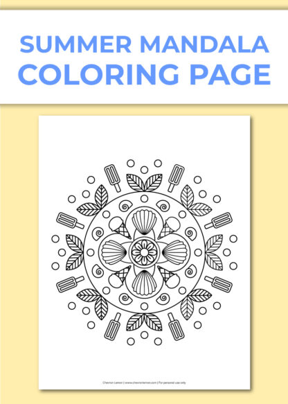 Printable bold and easy spring coloring pages - Chevron Lemon