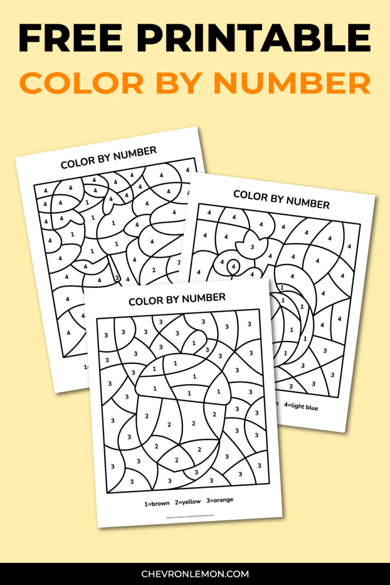 Printable fall color by number pages - Chevron Lemon