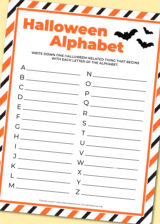 Printable Halloween alphabet game - Chevron Lemon