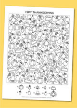 Printable I spy Thanksgiving game - Chevron Lemon
