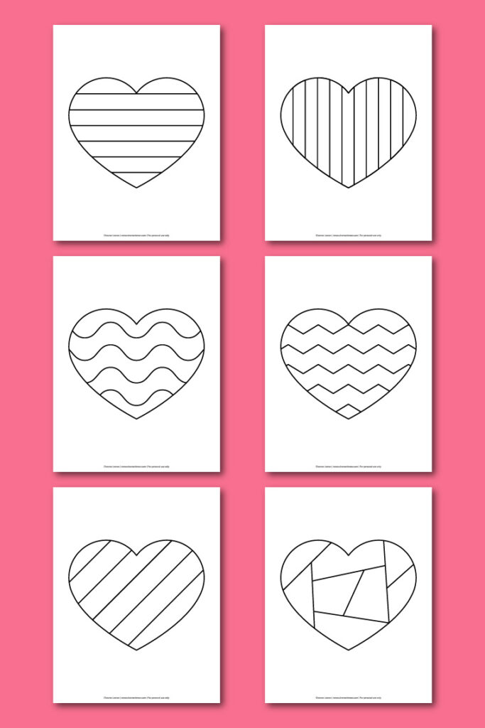 Printable patterned hearts coloring pages - Chevron Lemon