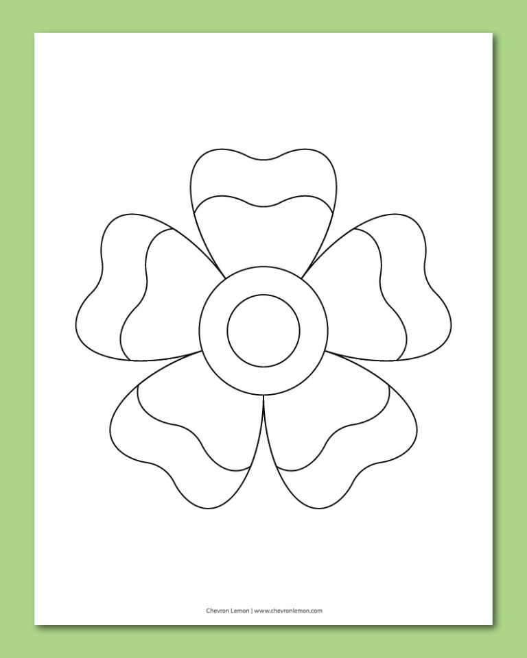 Printable big flower coloring pages - Chevron Lemon