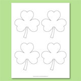 Printable shamrock templates in different sizes - Chevron Lemon