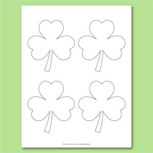 Printable shamrock templates in different sizes - Chevron Lemon