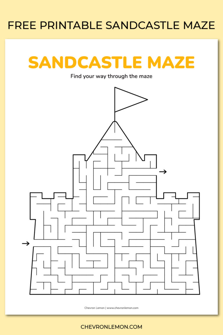 Printable sandcastle maze - Chevron Lemon