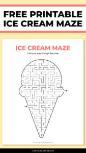 Printable ice cream maze - Chevron Lemon