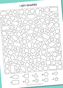 Printable I spy shapes - Chevron Lemon