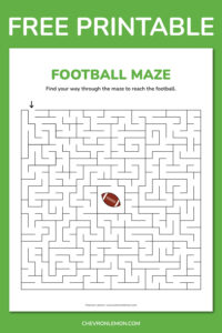Printable football maze - Chevron Lemon