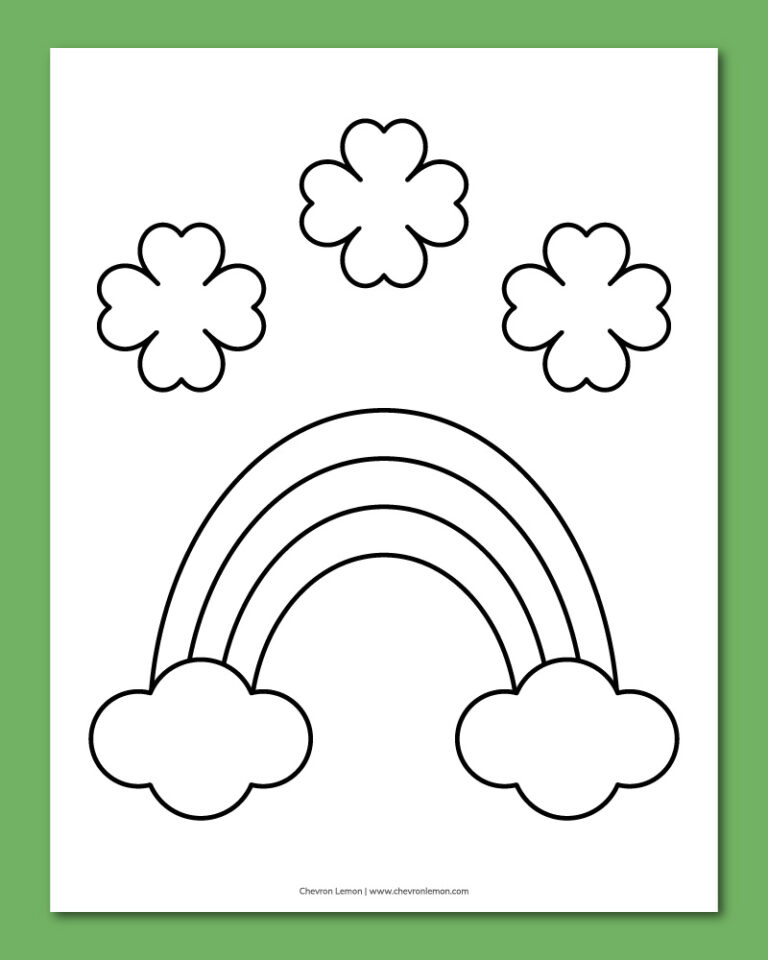Printable easy and bold St. Patrick's Day coloring pages - Chevron Lemon