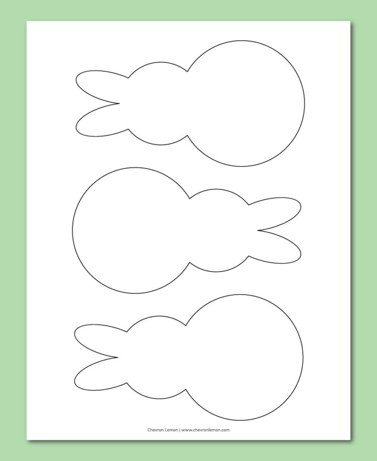 Printable bunny templates in different sizes - Chevron Lemon
