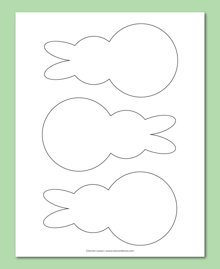 Printable bunny templates in different sizes - Chevron Lemon
