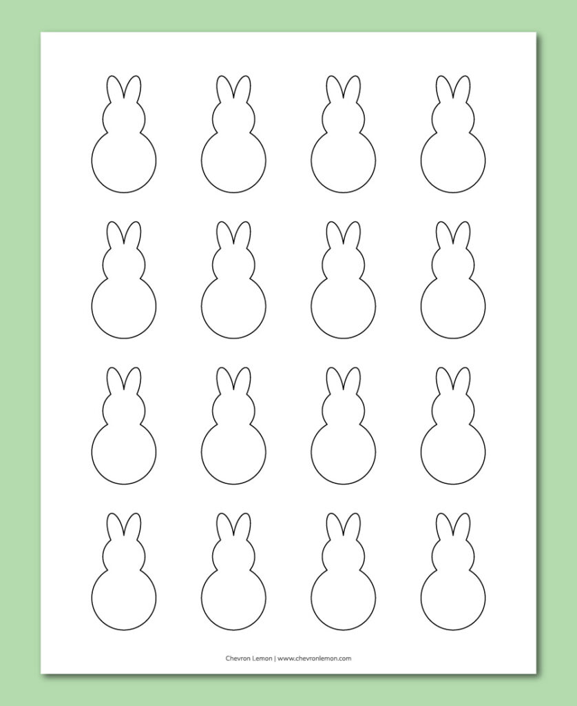 Printable bunny templates in different sizes - Chevron Lemon