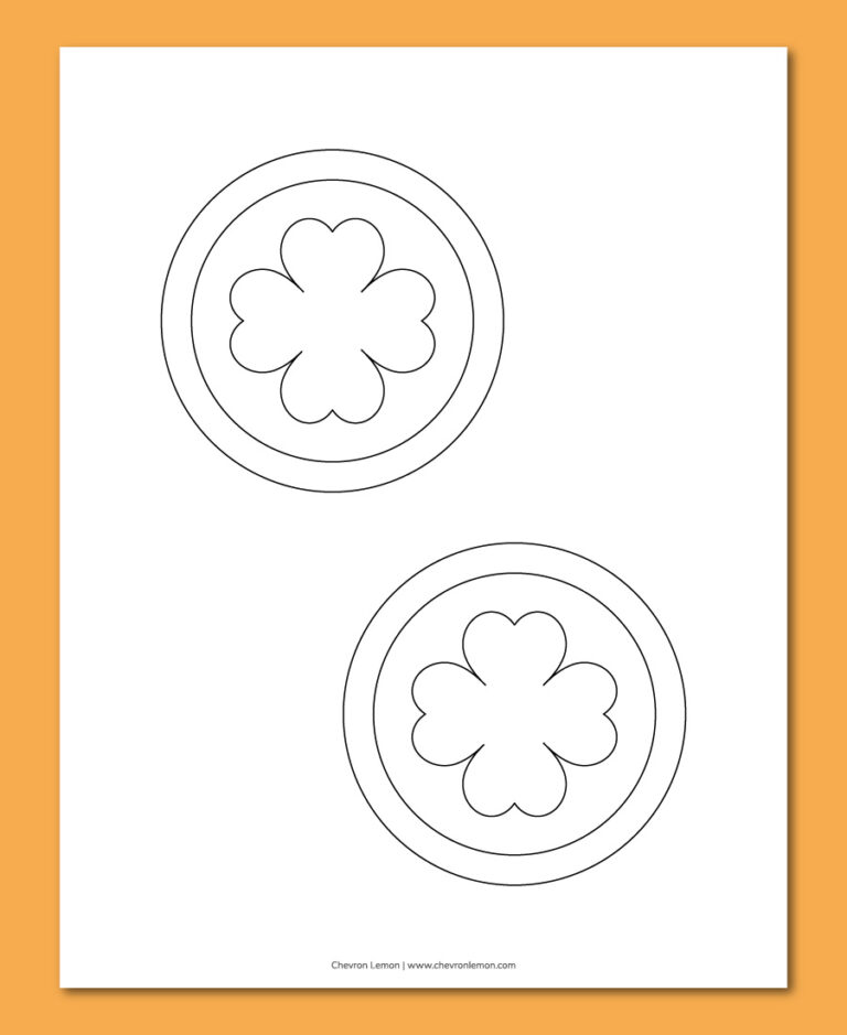 Printable leprechaun gold coin templates in different sizes - Chevron Lemon