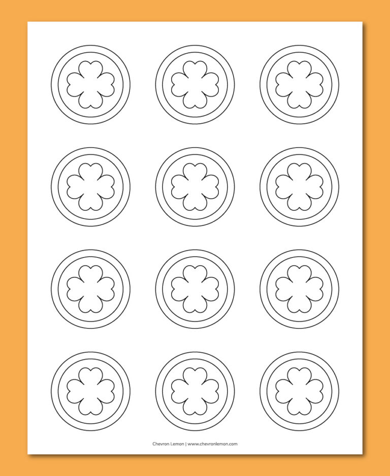 Printable leprechaun gold coin templates in different sizes - Chevron Lemon