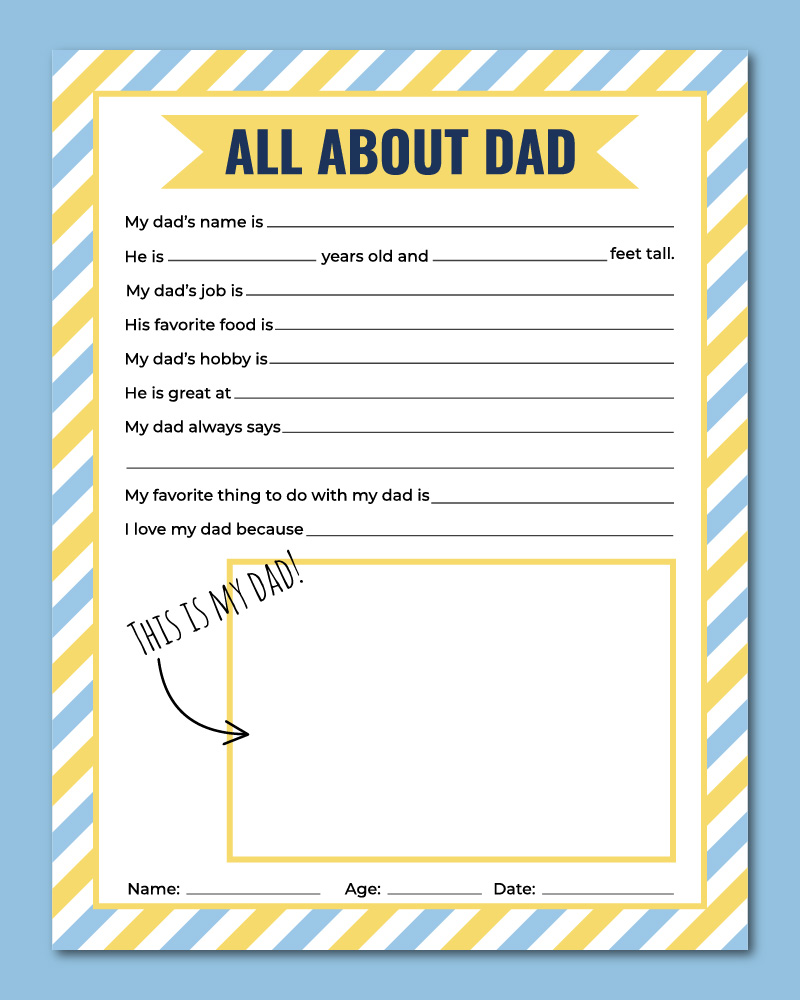 Printable Mother's Day questionnaire - Chevron Lemon